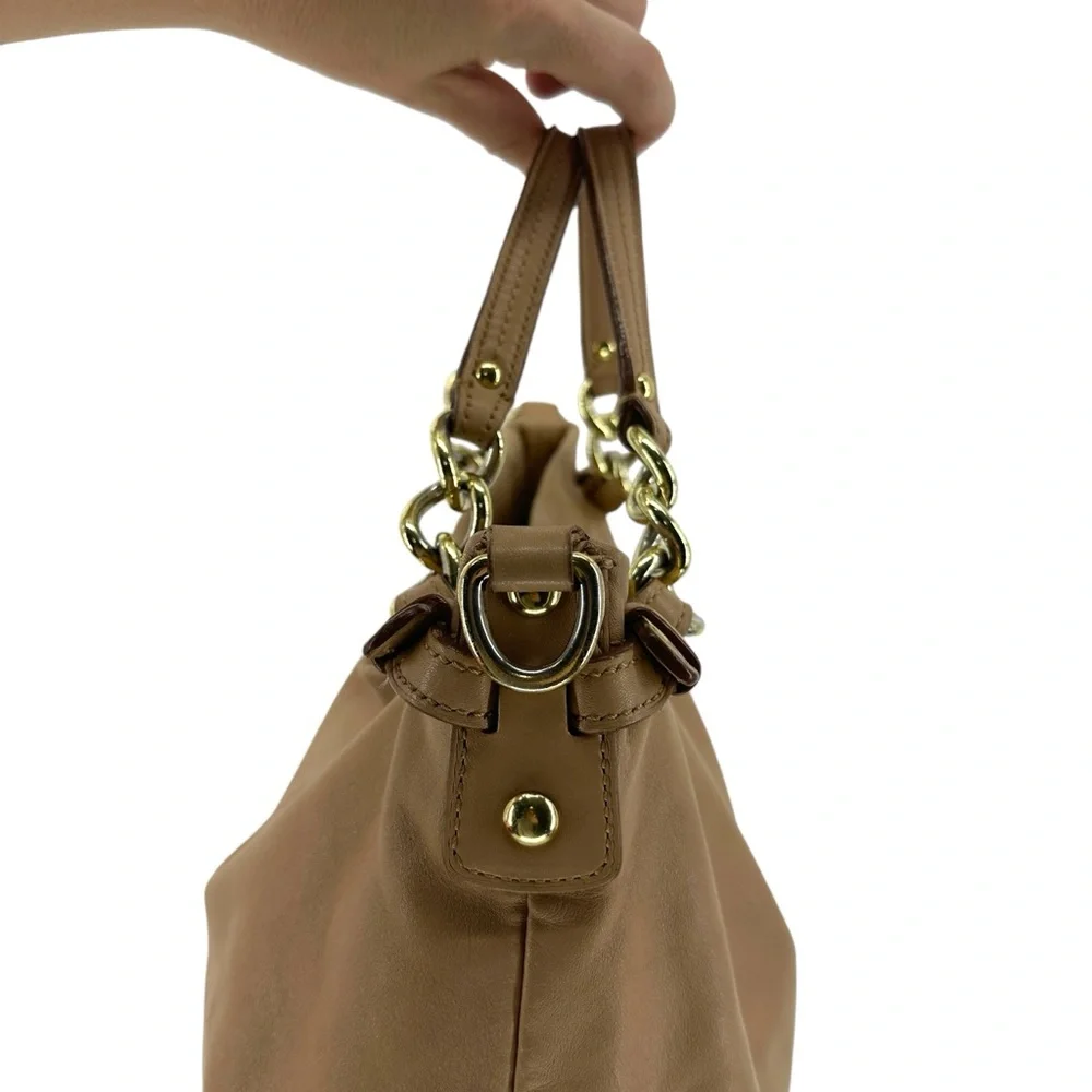 Coach | Bags | Coach Brooke 4142 Soft Tan Pebbled Leather Hobo Satchel ...